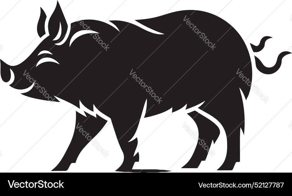 Snorting fury boar emblem wild hog herald iconic Vector Image