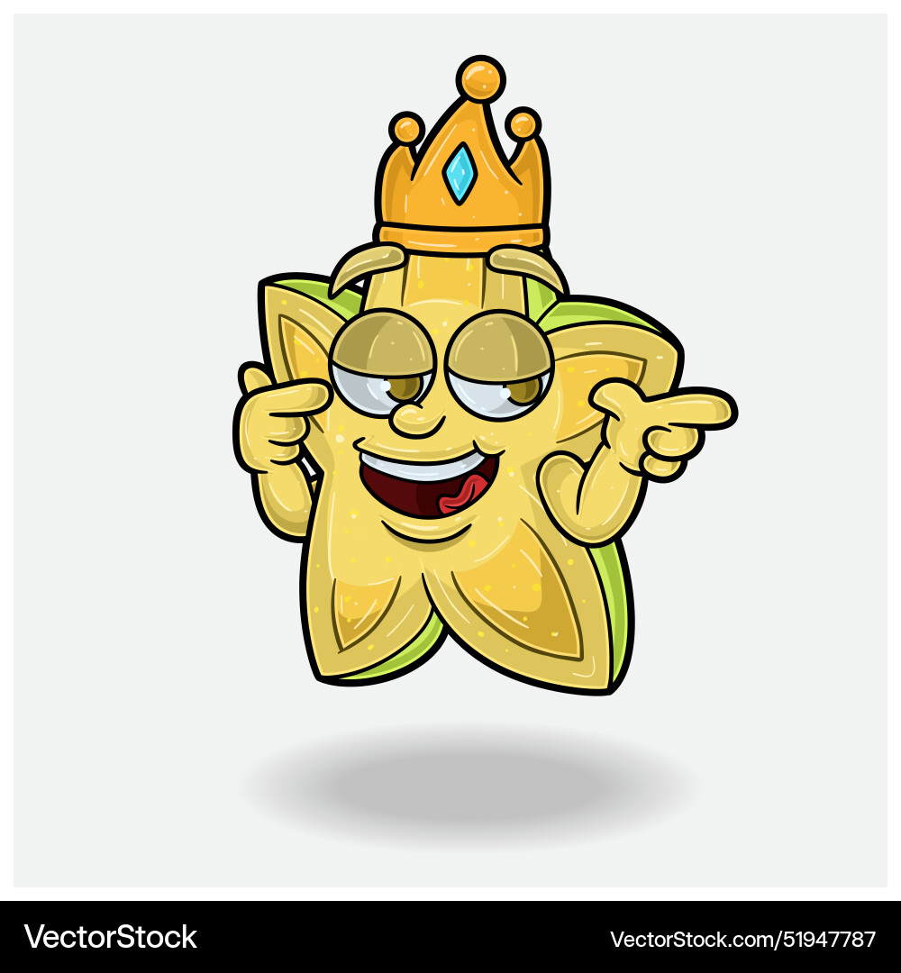 Star fruit cartoon with smug expression Royalty Free Vector