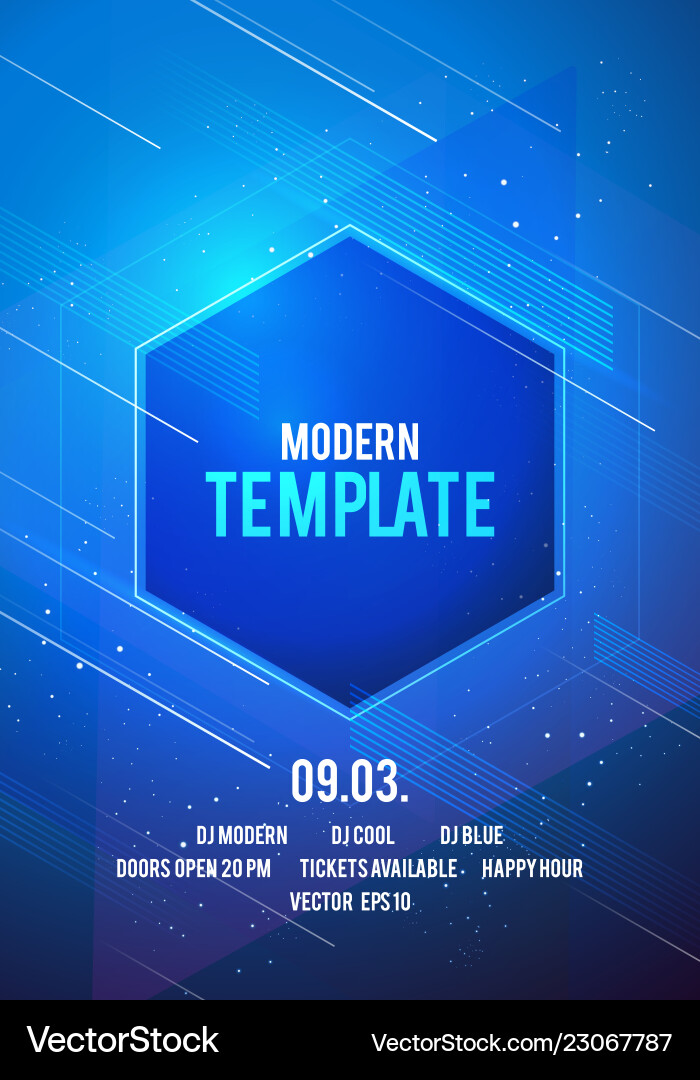 Template with glow lines geometric shapes Vector Image