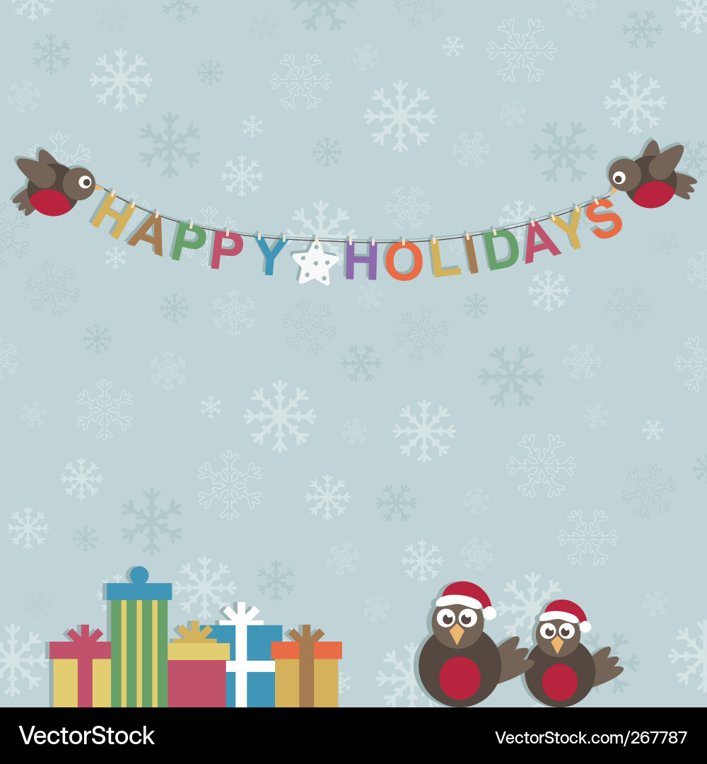 Winter Holidays Robin Celebration – Royalty-Free Vector | VectorStock