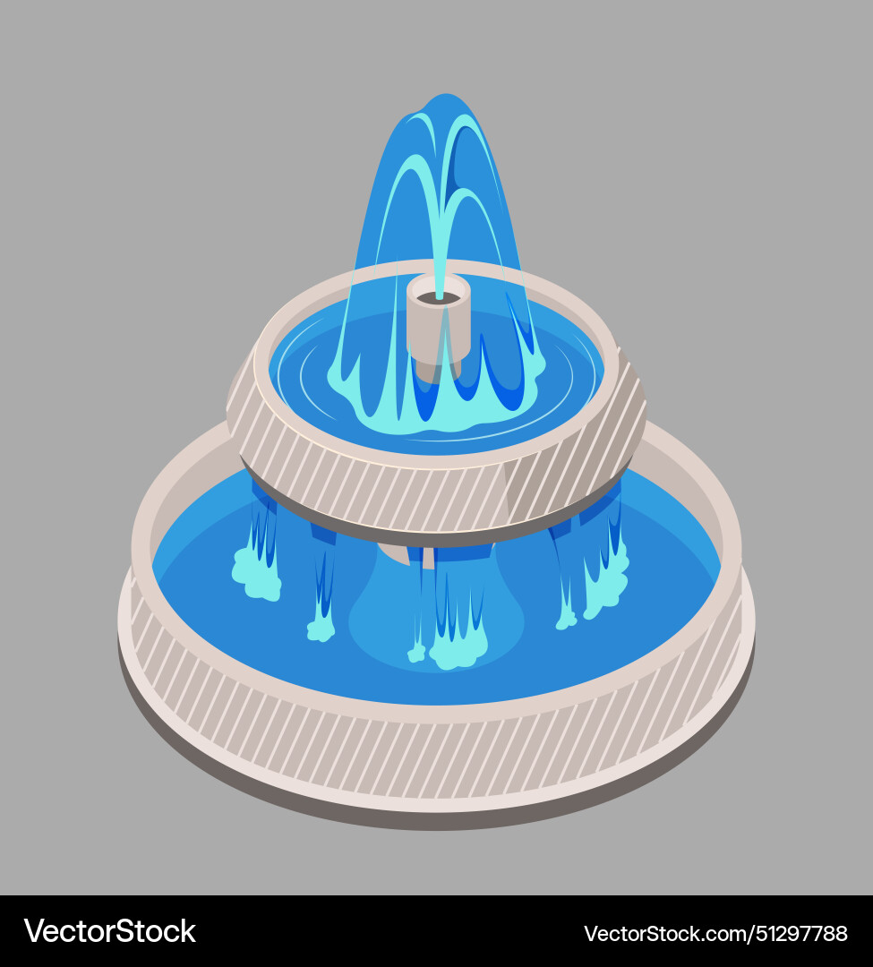 A two-tiered water fountain Royalty Free Vector Image