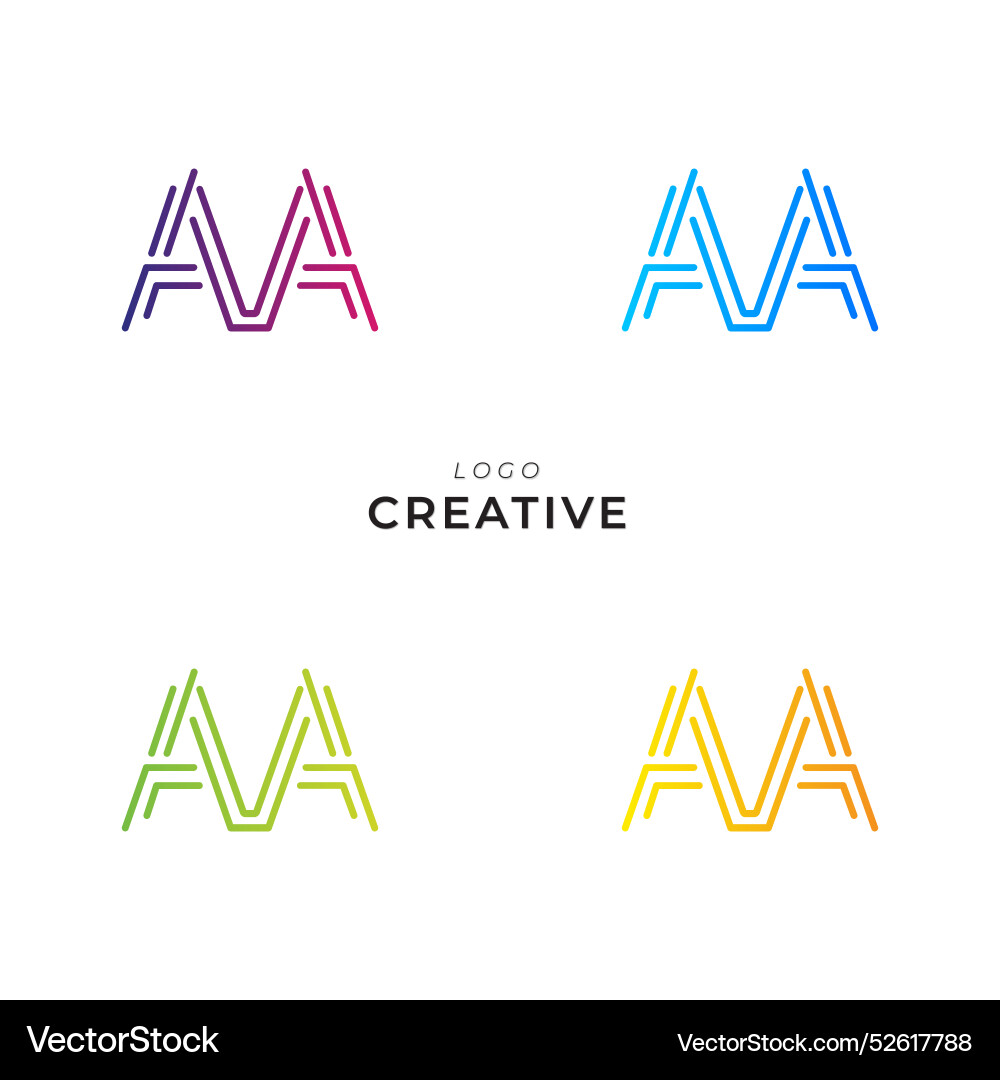 Aa creative latter logo design branding logo desi Vector Image