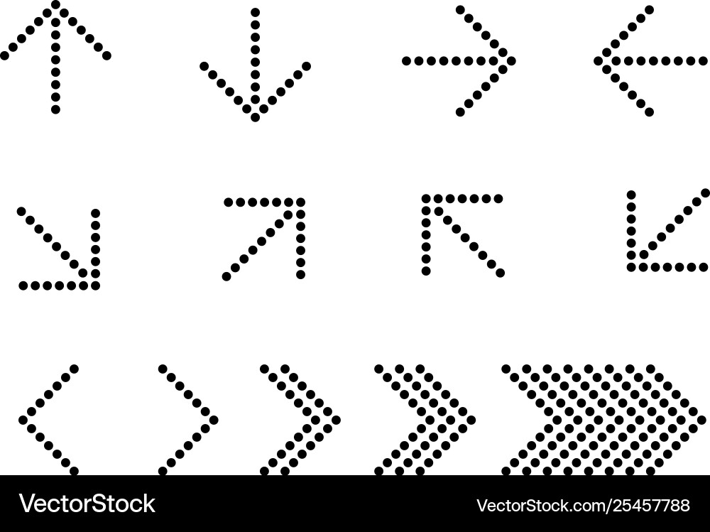 Arrow icon set Royalty Free Vector Image - VectorStock