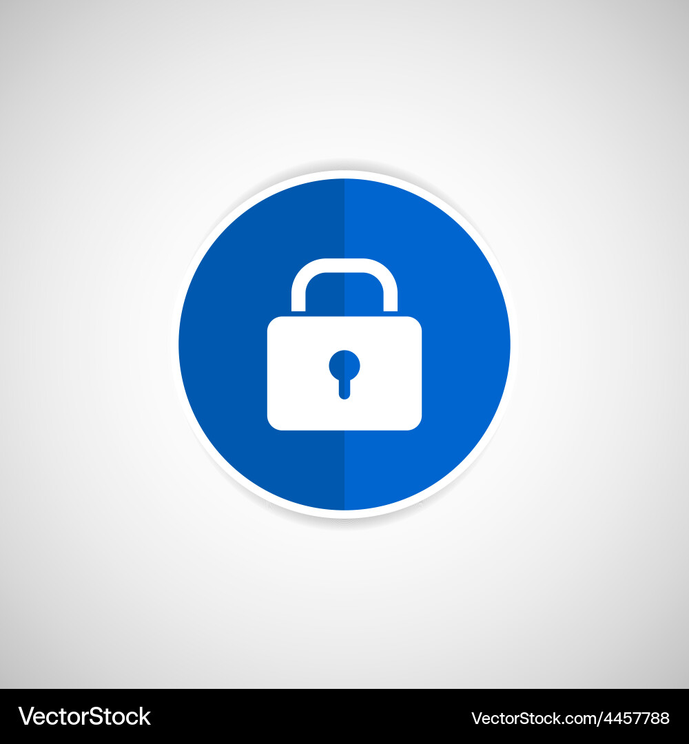 Blue lock icon with protection key password Vector Image