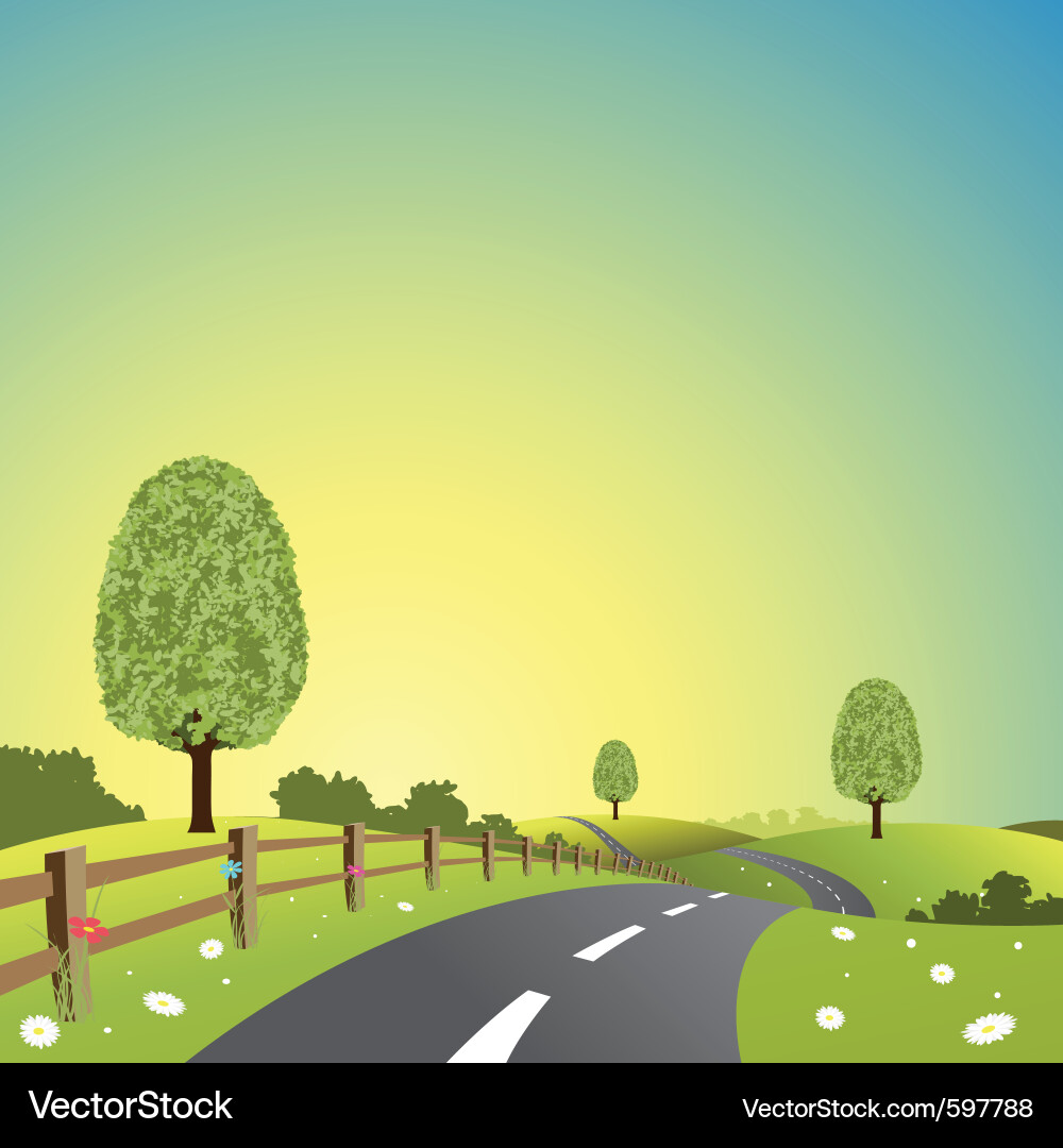 Country landscape Royalty Free Vector Image - VectorStock