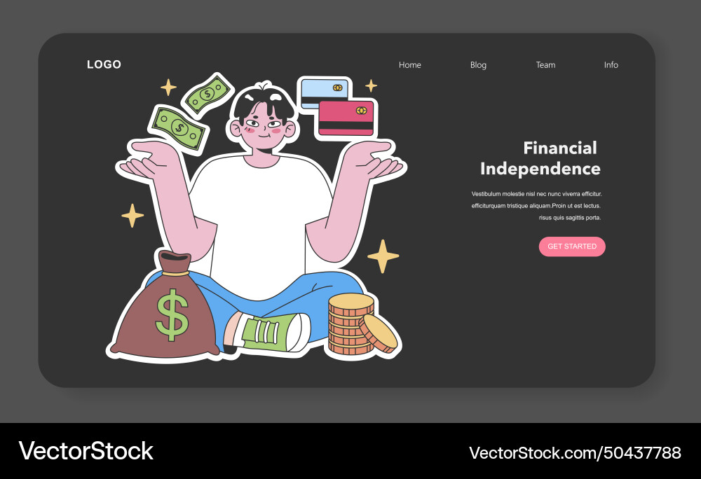 Financial freedom content individual balances Vector Image