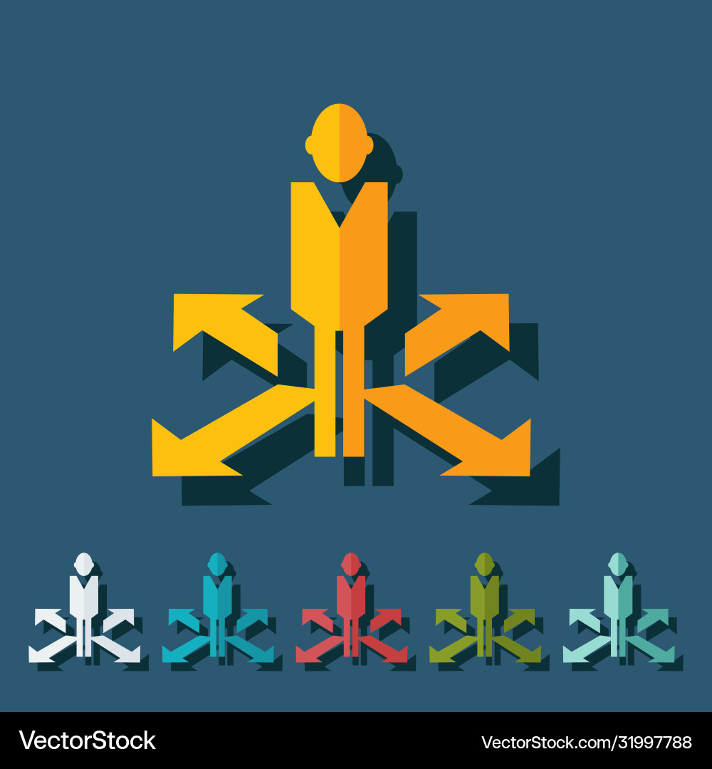 Flat icon people arrow business theme Royalty Free Vector