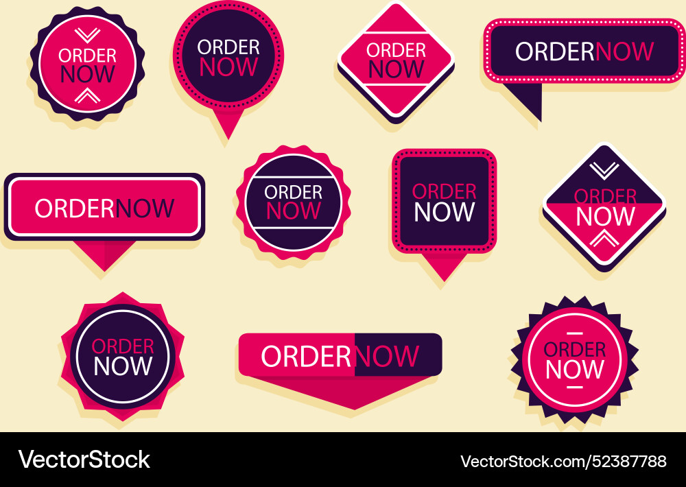 Order now - sticker collection Royalty Free Vector Image