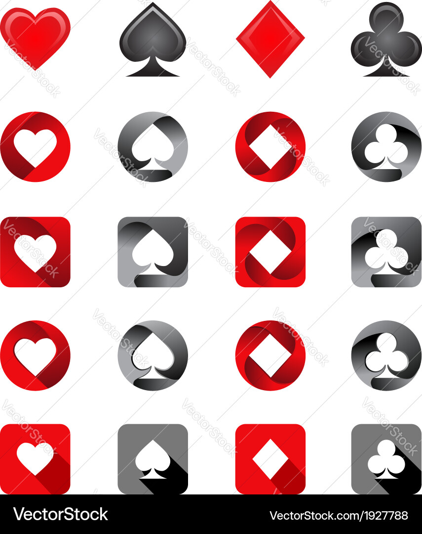 Playing card suits Royalty Free Vector Image - VectorStock