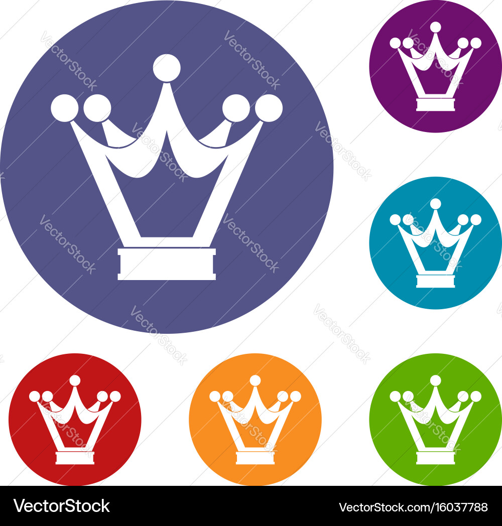 Prinzessin Krone Icons Set Lizenzfreies Vektorbild
