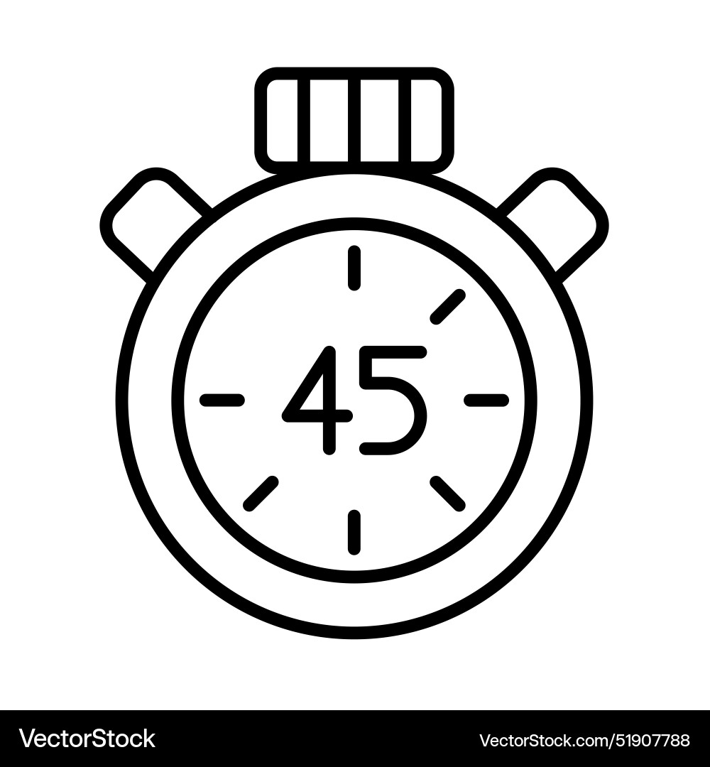 Stopwatch icon in thin line style graphic design Vector Image