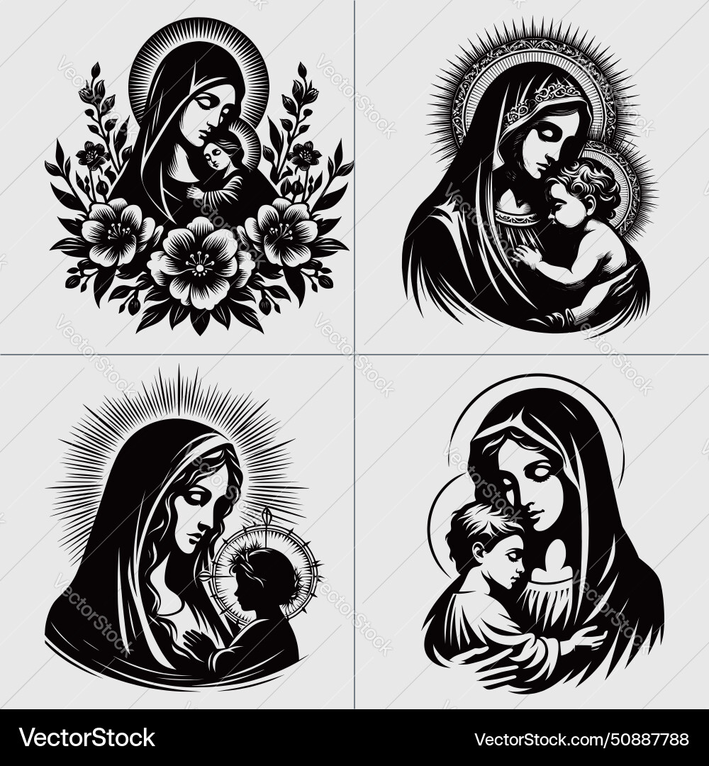 Virgin Mary - Holy Mother Royalty Free Vector Image