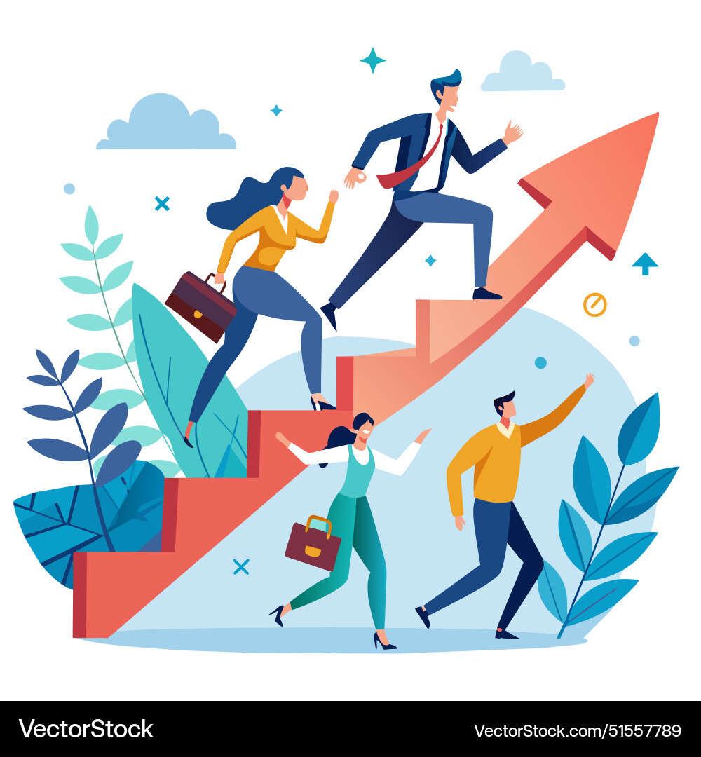 Business challenge growing to success growth Vector Image
