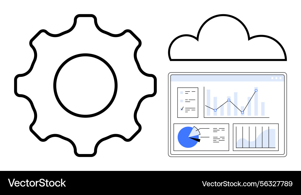 Cloud Data Analytics & Optimization Royalty Free Vector