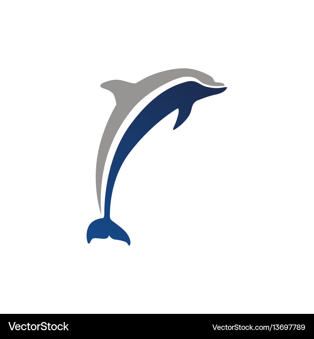 Dolphin logo isolated Royalty Free Vector Image