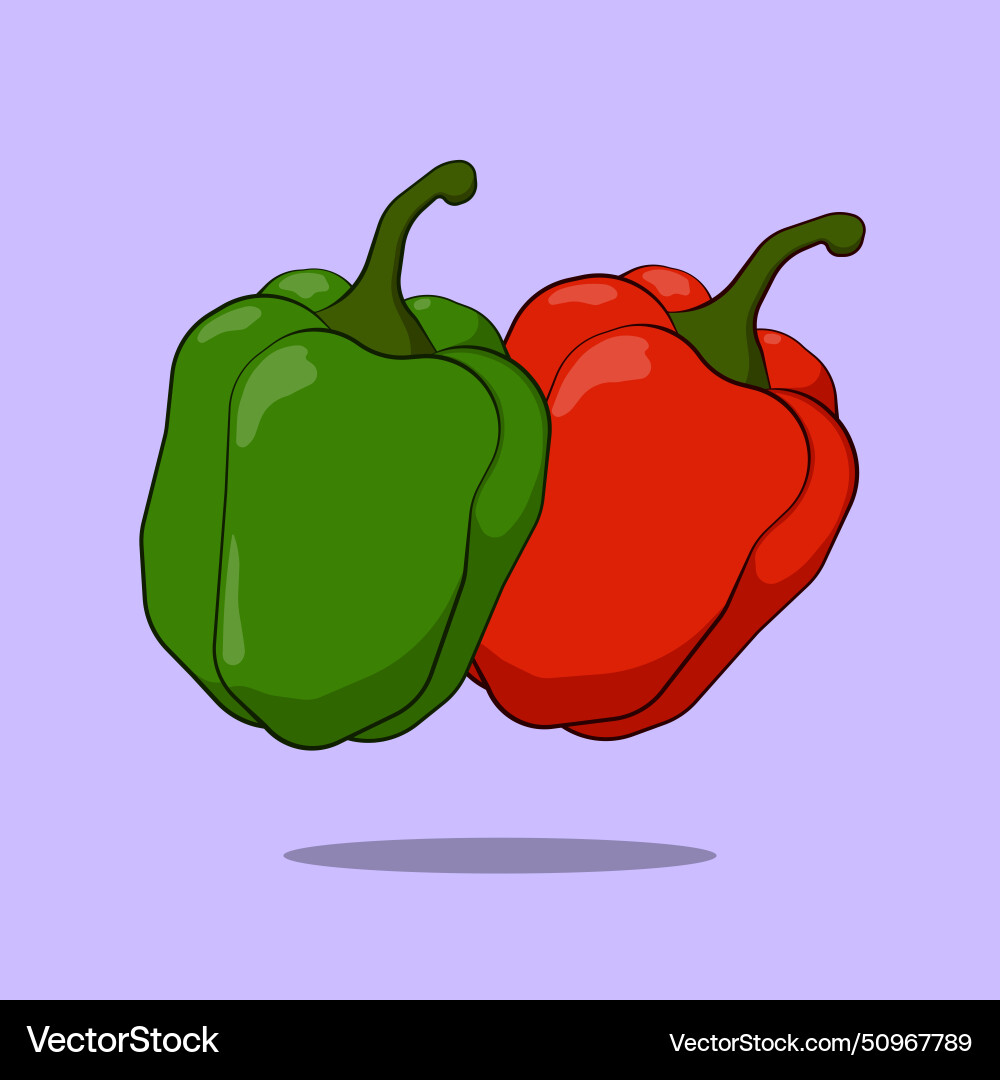 Fresh bell papper vegetable capsicum Royalty Free Vector