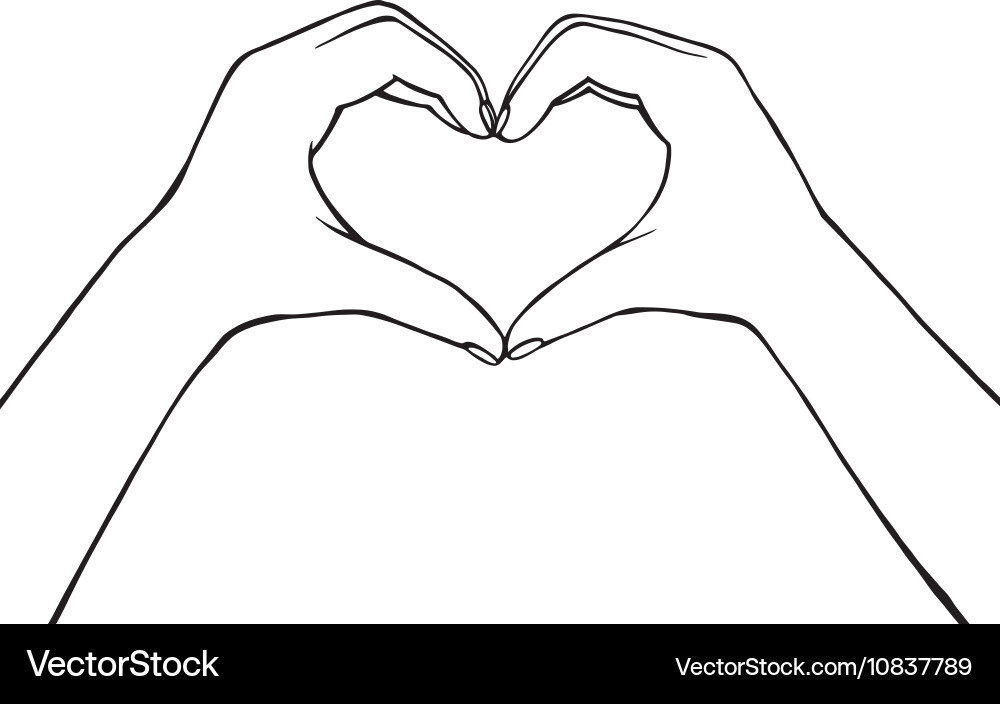Hand making heart sign female Royalty Free Vector Image
