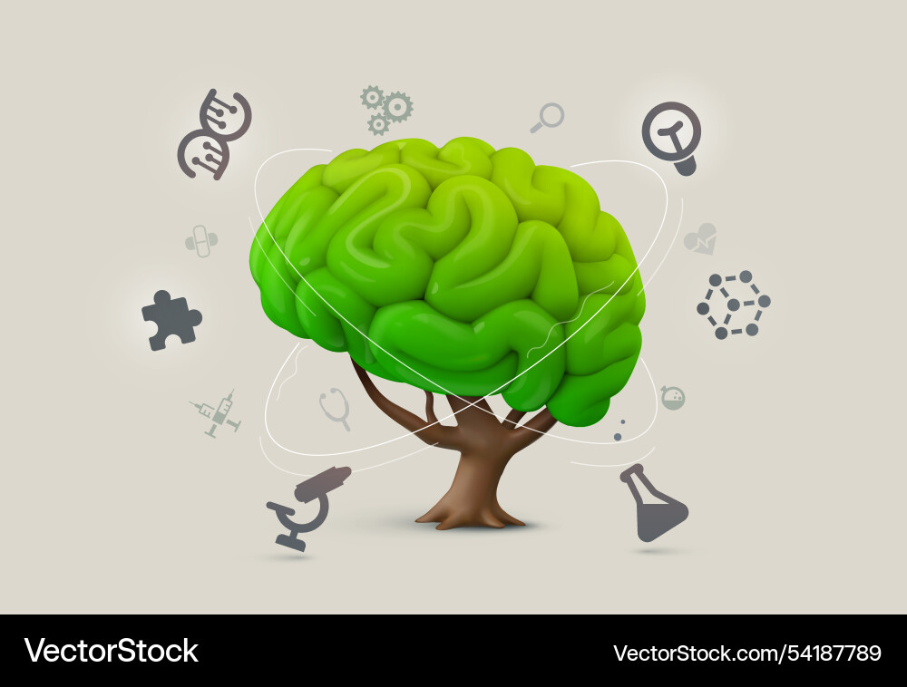 Human brain like a tree and branches symbol Vector Image