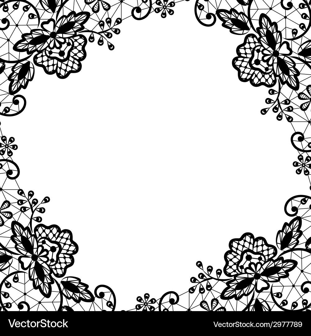 Lace frame on white background Royalty Free Vector Image