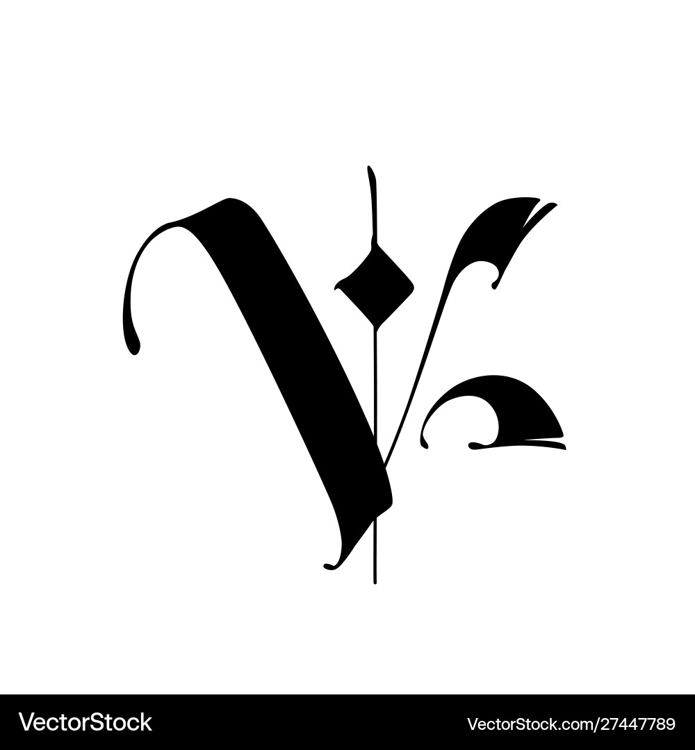 V Letter In Style