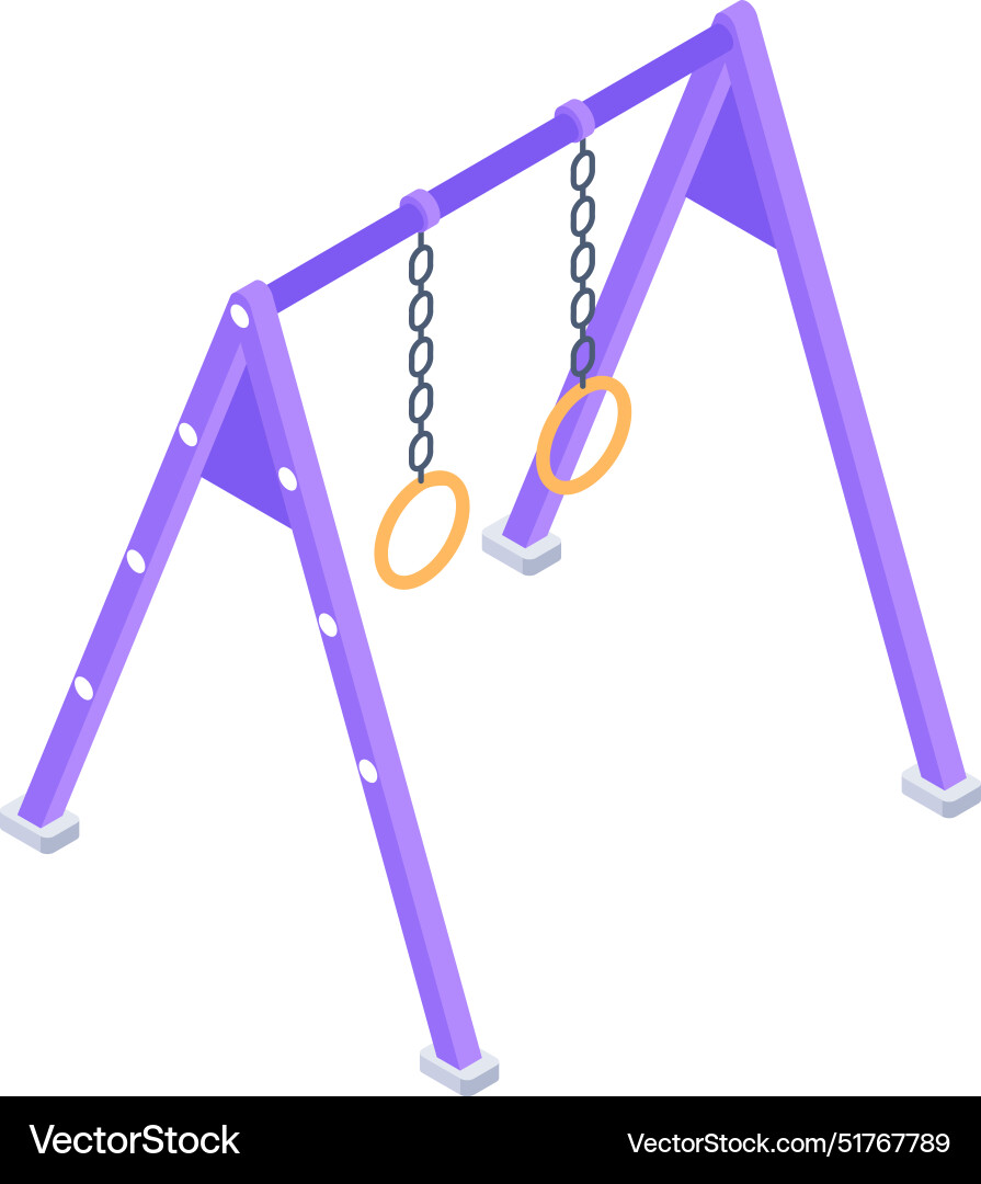 Modern isometric icon of hanging rings Royalty Free Vector