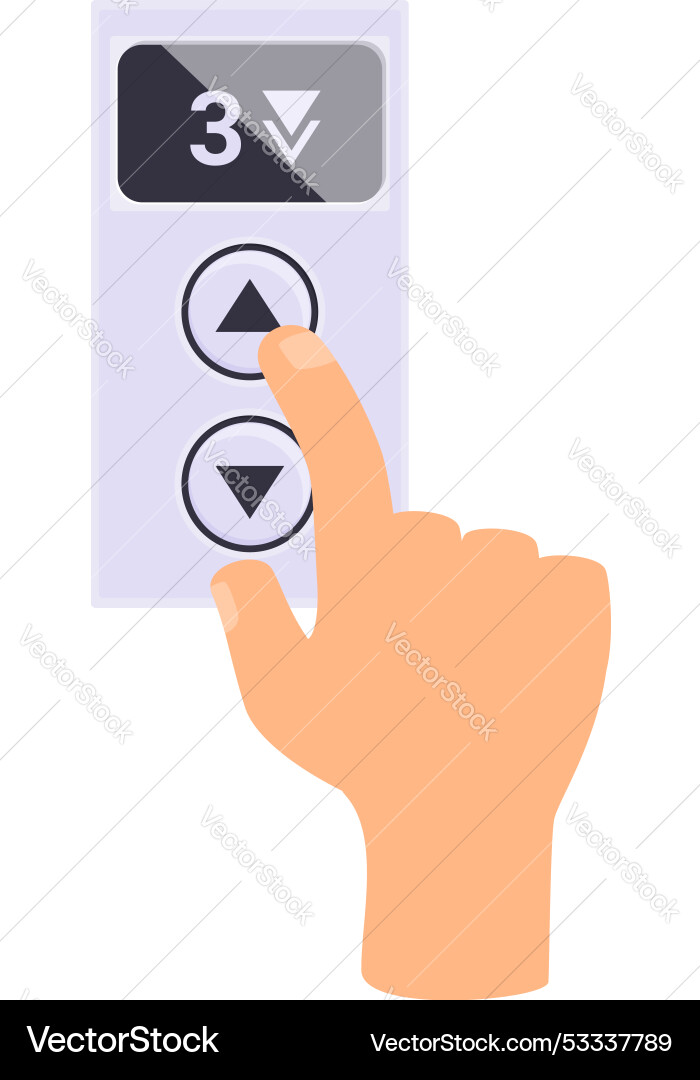 Person pressing up button of elevator control Vector Image