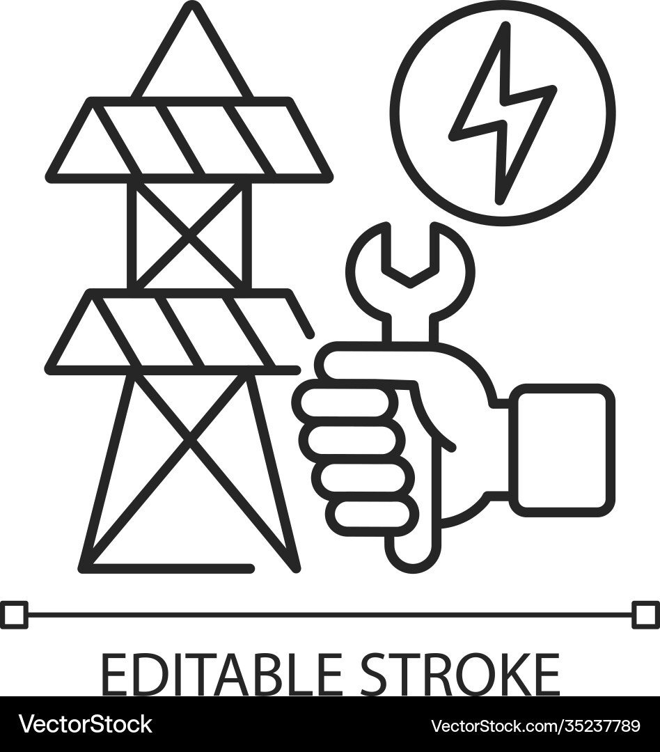 Power Line Repair Icon Royalty Free Vector Image