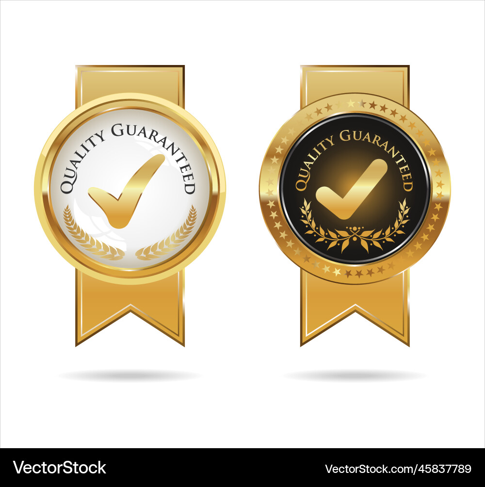 Quality guaranteed seal with check mark Royalty Free Vector