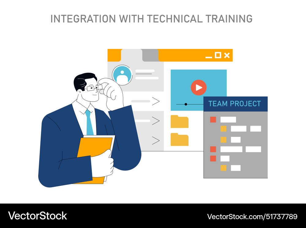Soft skills training flat Royalty Free Vector Image