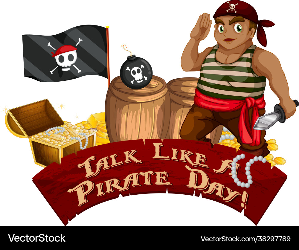 Talk like a pirate day font banner Royalty Free Vector Image