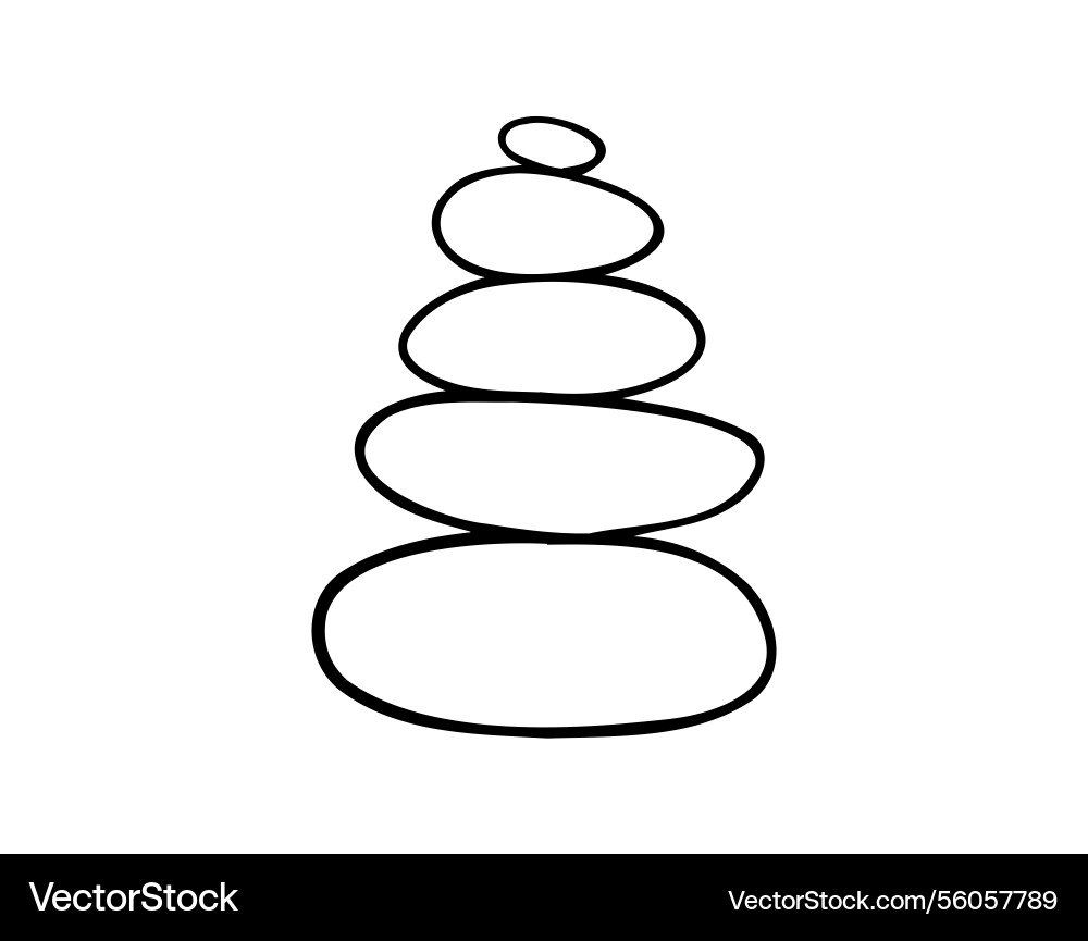 Yoga stones stack doodle hand drawn icon outline Vector Image