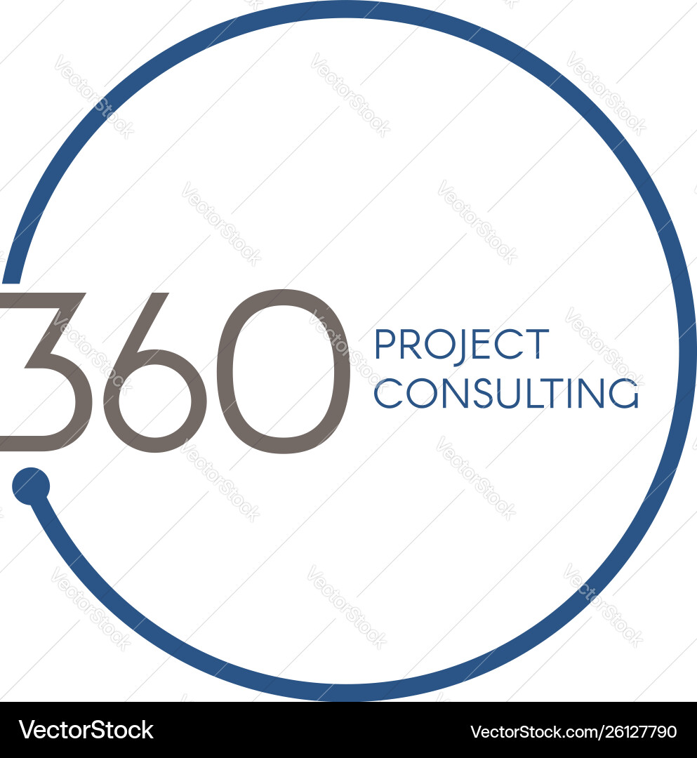 360 consulting logo symbol Royalty Free Vector Image