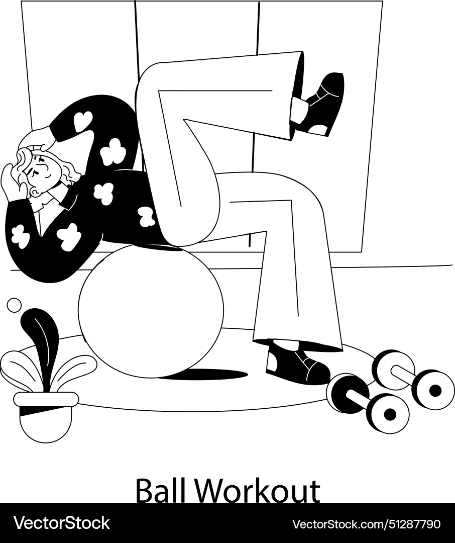 Ball workout Royalty Free Vector Image - VectorStock