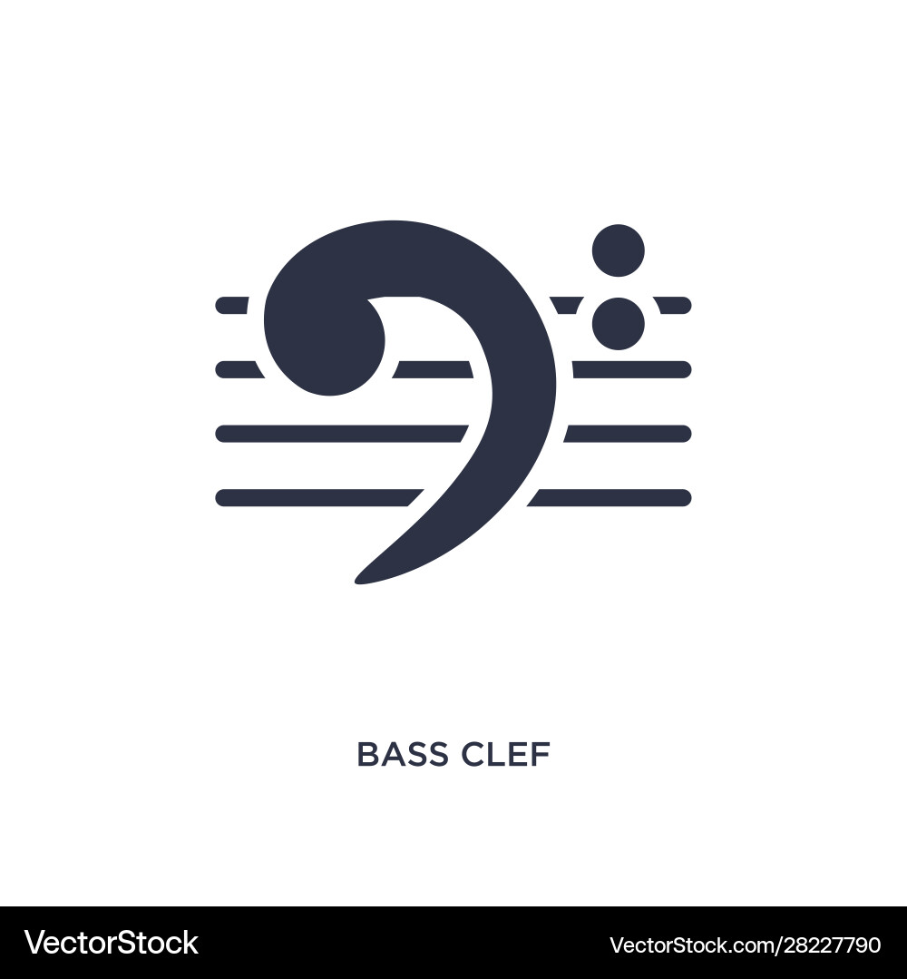 Bass clef icon on white background simple element Vector Image