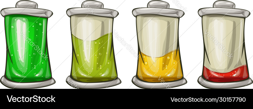 Cartoon battery set Royalty Free Vector Image - VectorStock