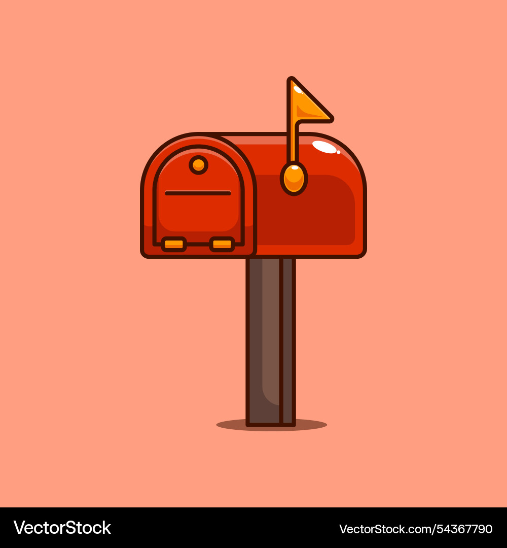 Classic vintage red mailbox - cartoon Royalty Free Vector