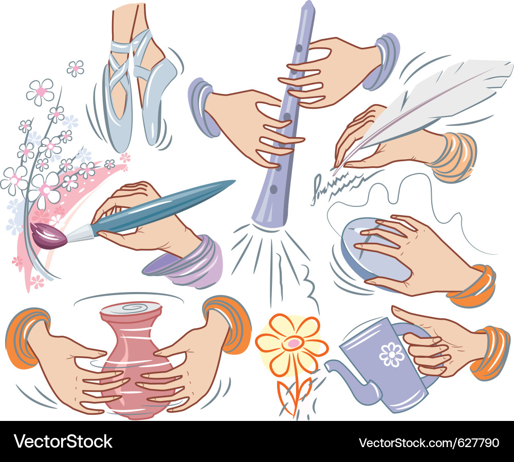 Creative hands Royalty Free Vector Image - VectorStock
