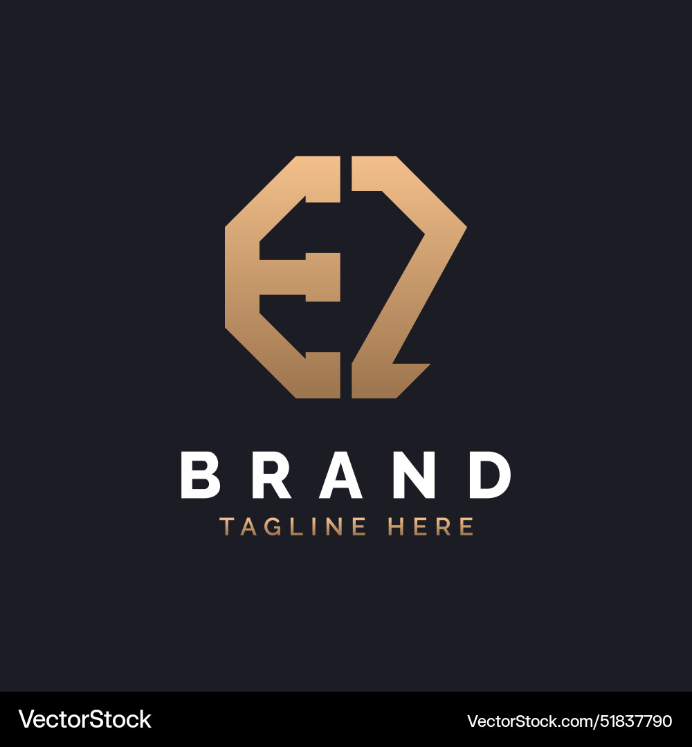 Ez logo design modern minimal elegant and luxury Vector Image