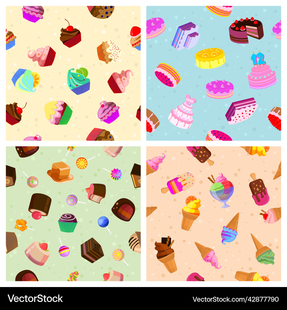 Four sweets backgrounds Royalty Free Vector Image