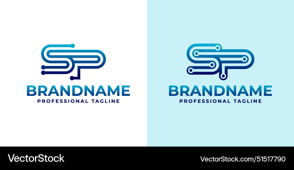 Letters sp technology logo great for tech Vector Image