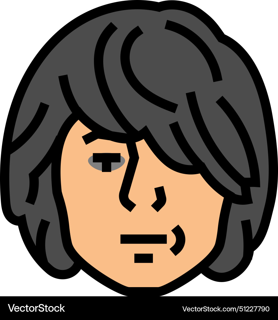 Male emo avatar color icon Royalty Free Vector Image
