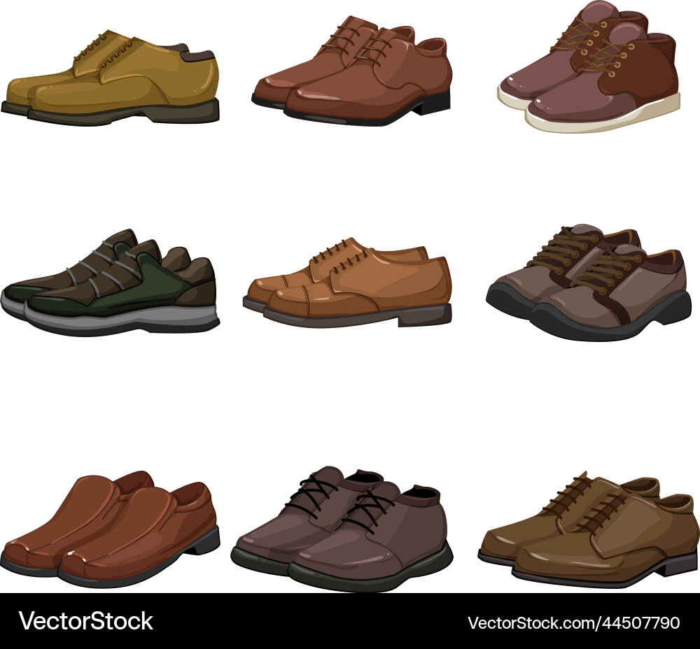Man shoes set cartoon Royalty Free Vector Image