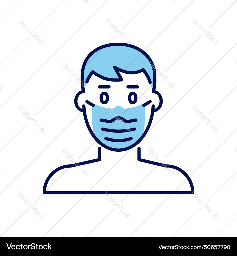 Man with medical mask related icon Royalty Free Vector Image