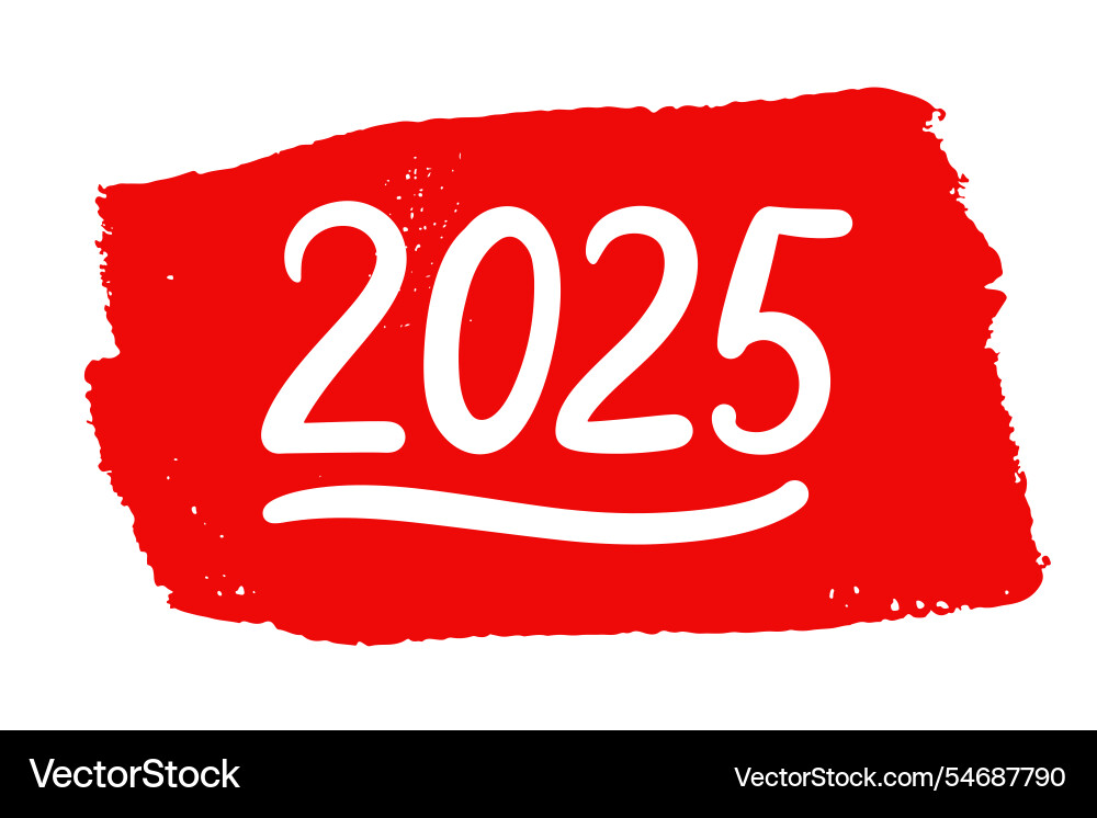 New year 2025 hand lettering banner numbers Vector Image
