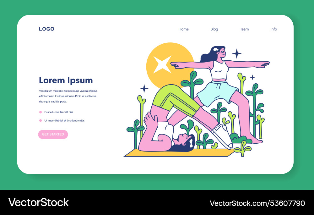 Retreat activity web banner or landing page young Vector Image