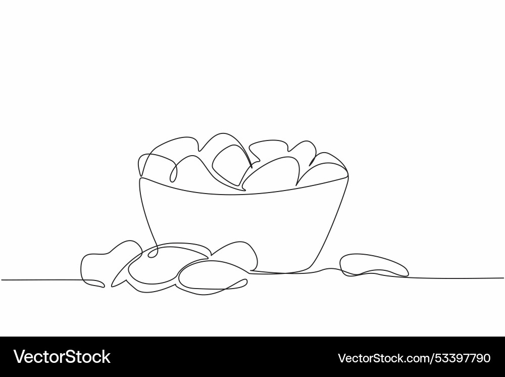 Single continuous line drawing the crispy tasty Vector Image