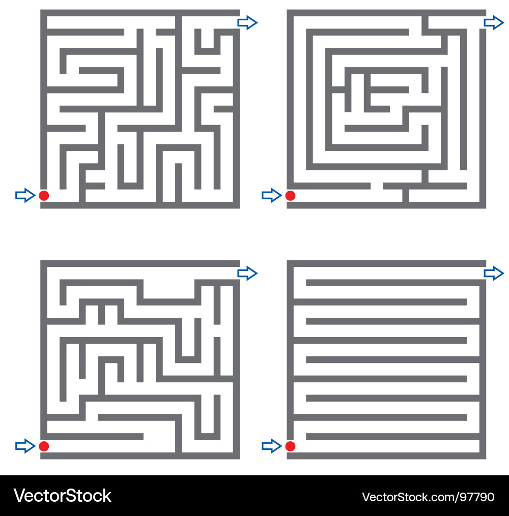 Small mazes Royalty Free Vector Image - VectorStock