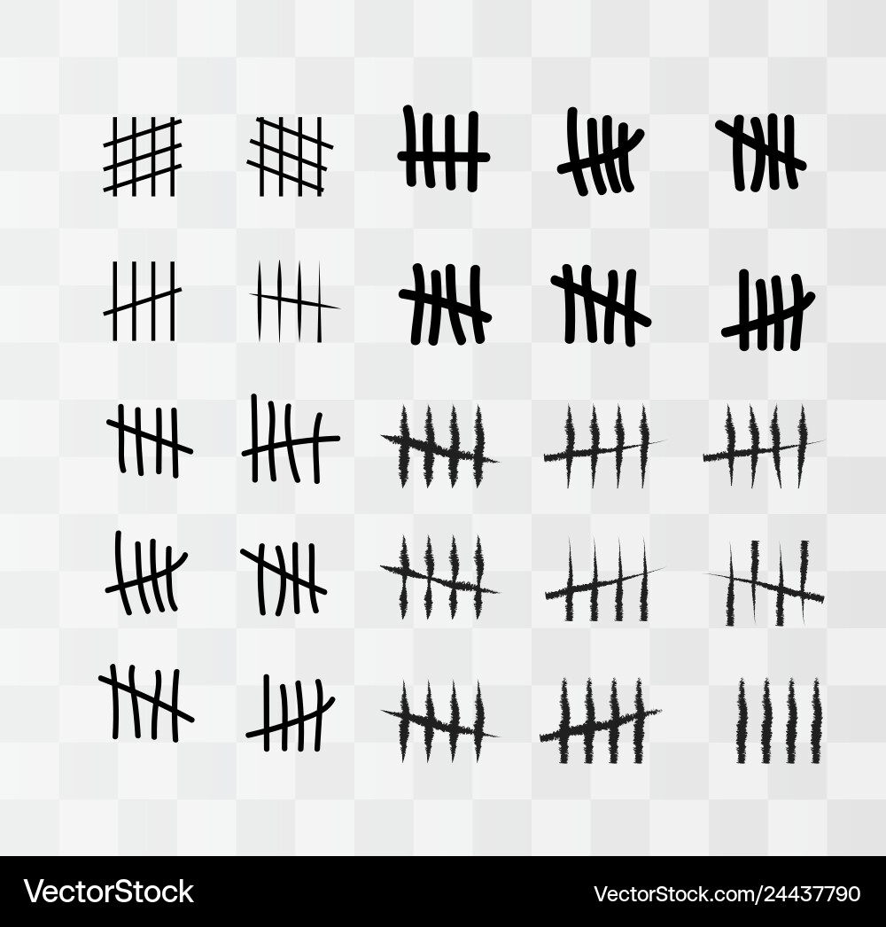 Tally marks on the wall Royalty Free Vector Image