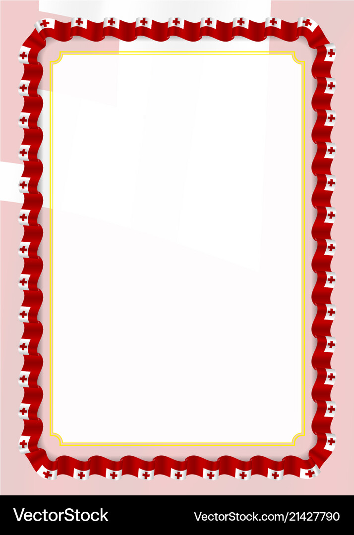 Tonga Flag Ribbon Border – Royalty-Free Vector | VectorStock