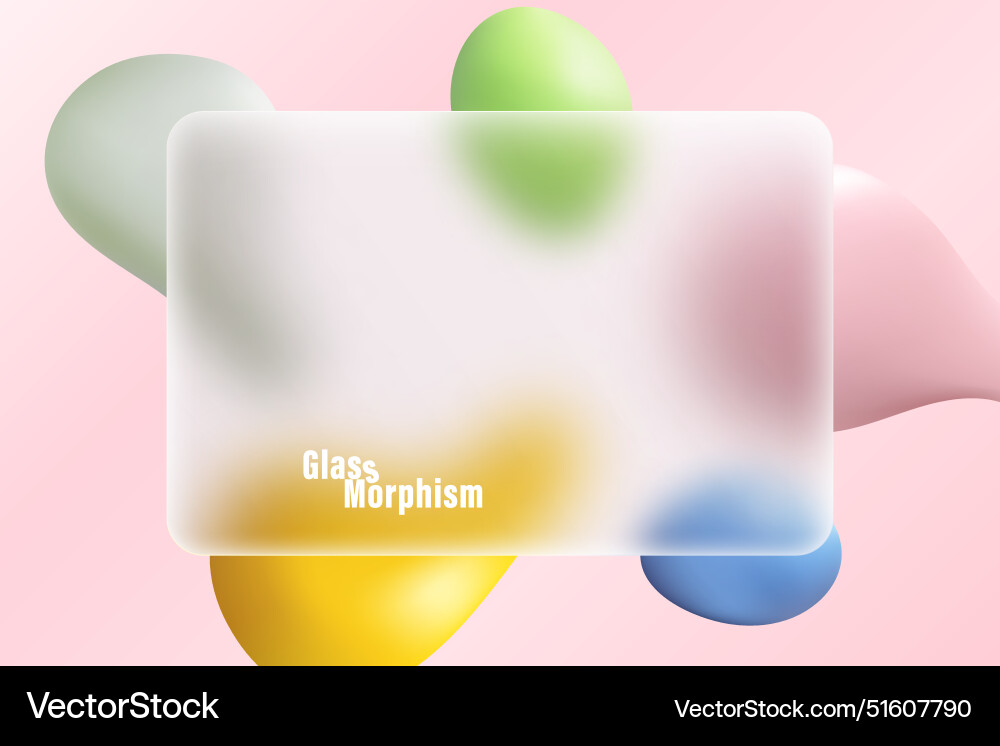 Transparent rectangular frame in glass morphism Vector Image